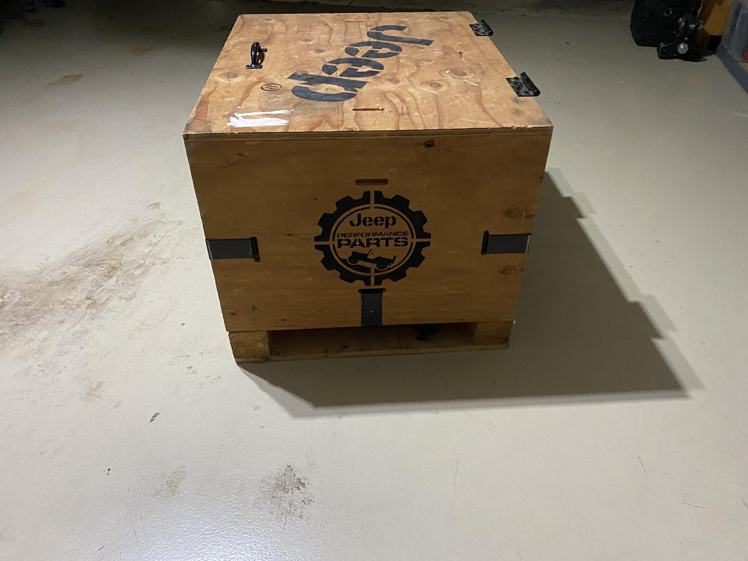 Given away - Mopar Lift Wooden Crate Converted into Storage | Jeep ...