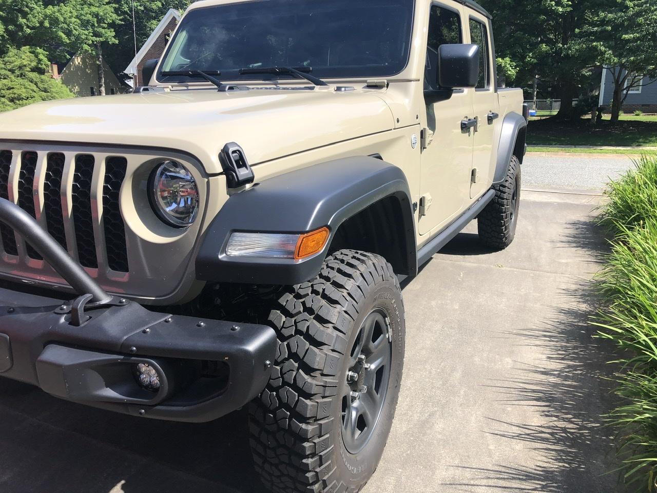 35” tires with Mopar 2" lift on Sport steel wheels? | Jeep Gladiator ...
