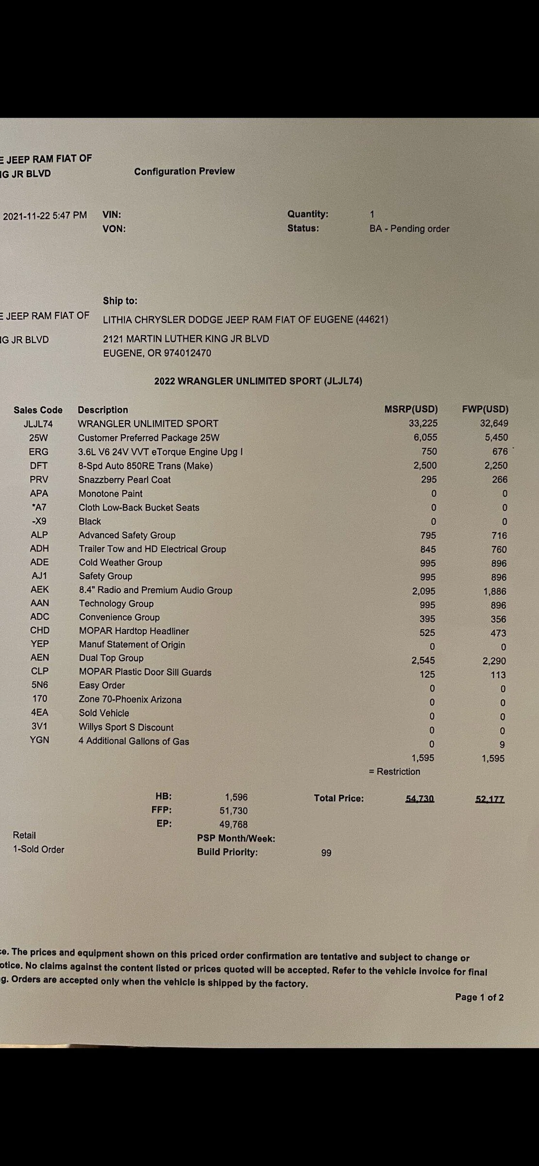 Gupton Motors up to 8% below invoice | Page 140 | Jeep Gladiator (JT ...