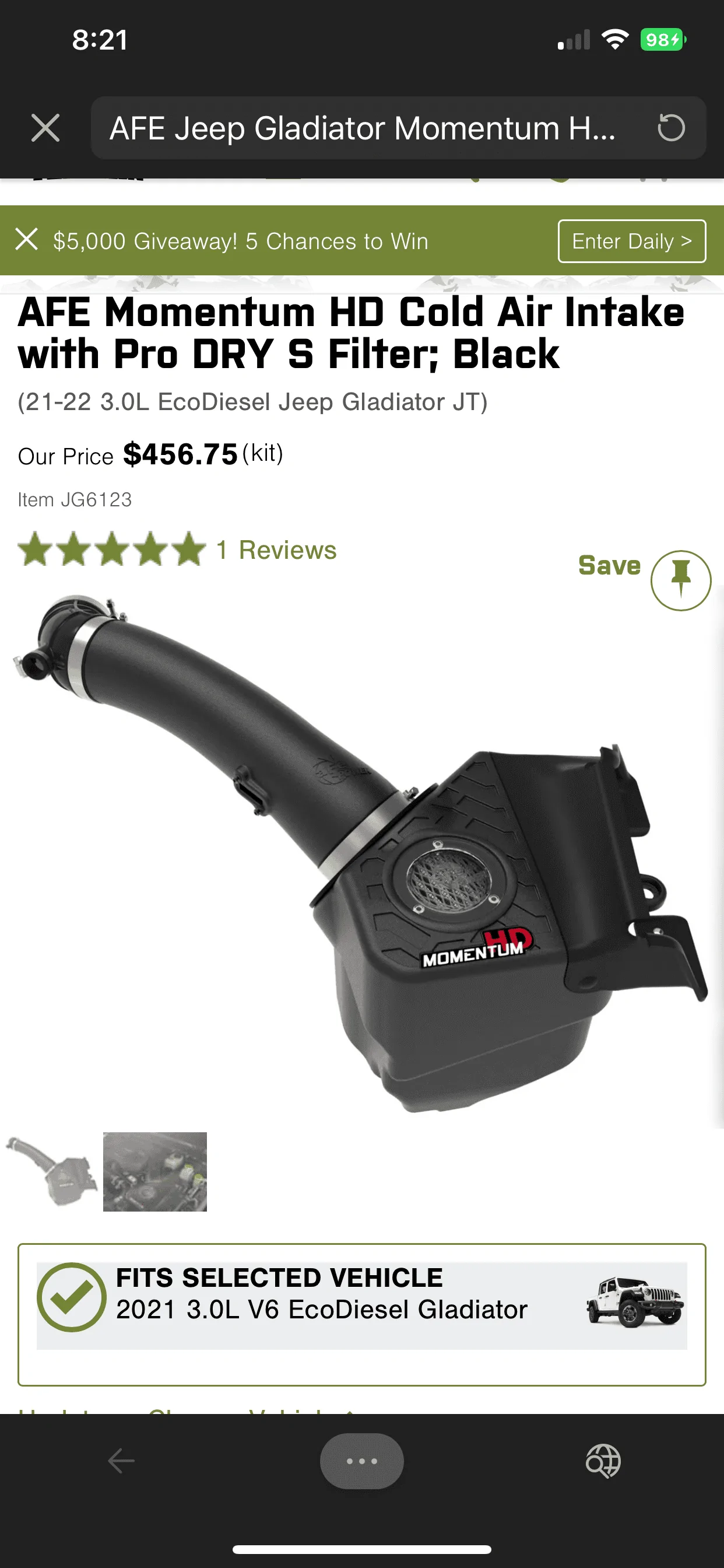 AFE Momentum HD Cold Air Intake 3.0L Diesel | Jeep Gladiator (JT) News ...