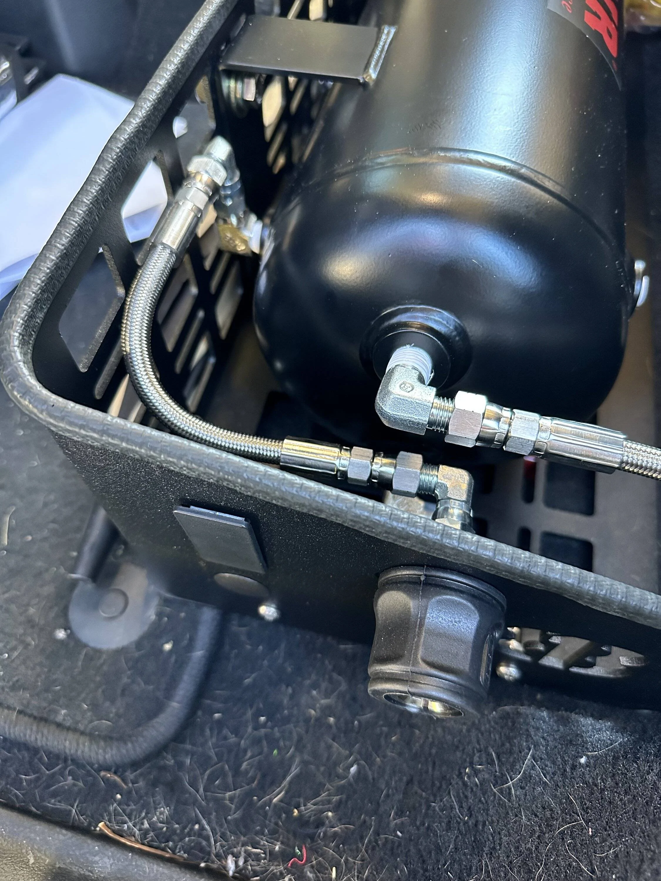 ARB dual compressor rear seat install with 4XE air conversion cowl ...