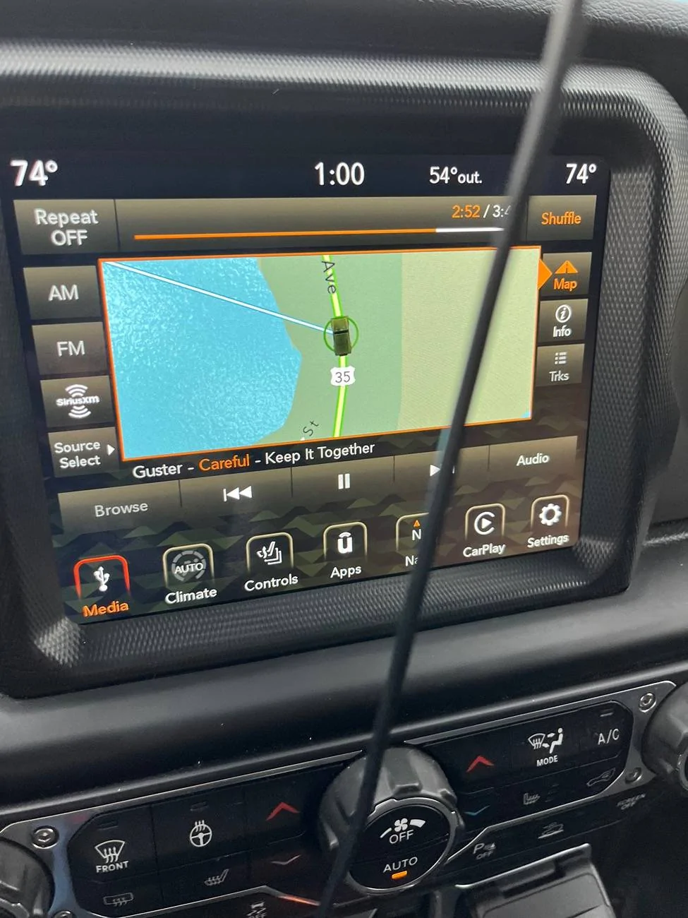 My nav depicts a line in random locations | Jeep Gladiator (JT) News ...