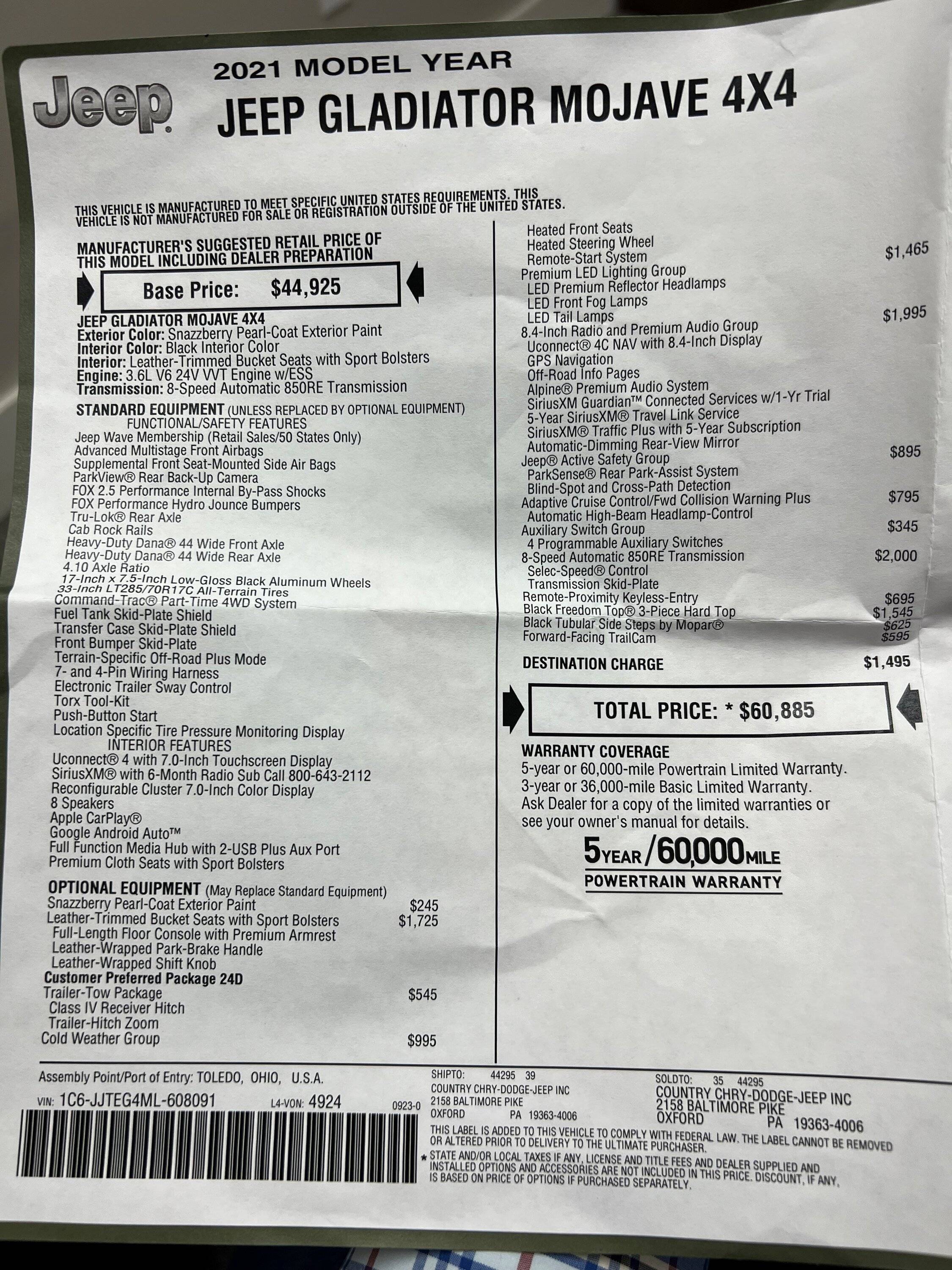 Pennsylvania - 2021 Mojave (lift, gears, 37s etc) | Jeep Gladiator (JT ...