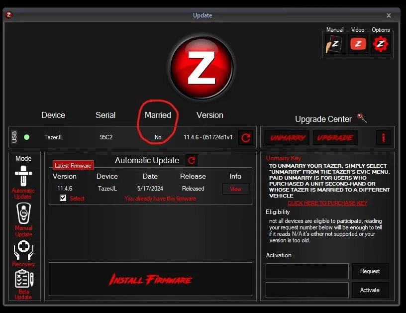 North Carolina - Tazer JL Mini (UNMARRIED) w/ SGW Extension Cables ...