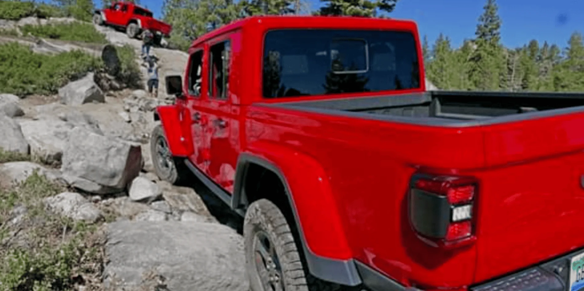 Stock Firecracker Red Gladiators conquer the Rubicon | Jeep Gladiator ...